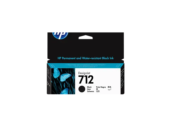 HP 712 38ml Black DesignJet Ink Cartridge, 3ED70A