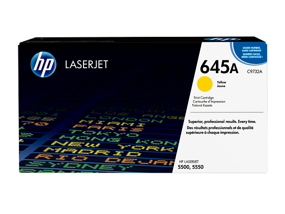 HP 645A Yellow Original LaserJet Toner Cartridge, C9732A