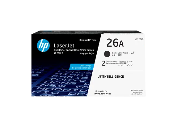 HP 26A 2-pack Black Original LaserJet Toner Cartridges