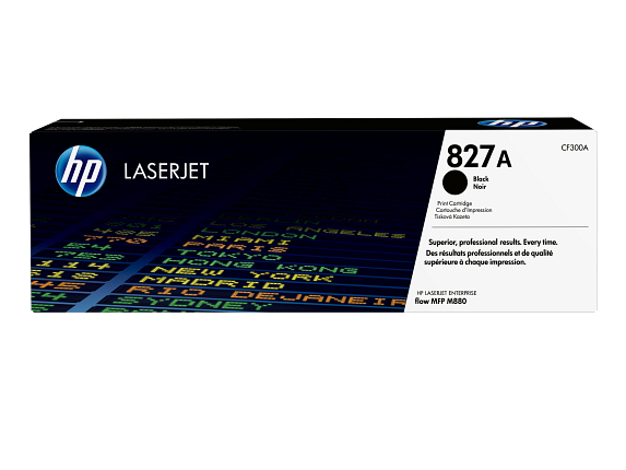 HP 827A Black Original LaserJet Toner Cartridge, CF300A