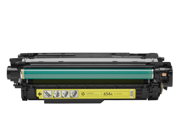 HP 654A Yellow Original LaserJet Toner Cartridge, CF332A