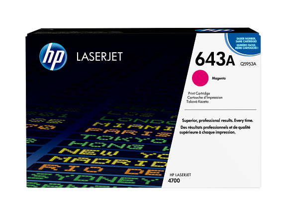 HP 643A Magenta Original LaserJet Toner Cartridge, Q5953A